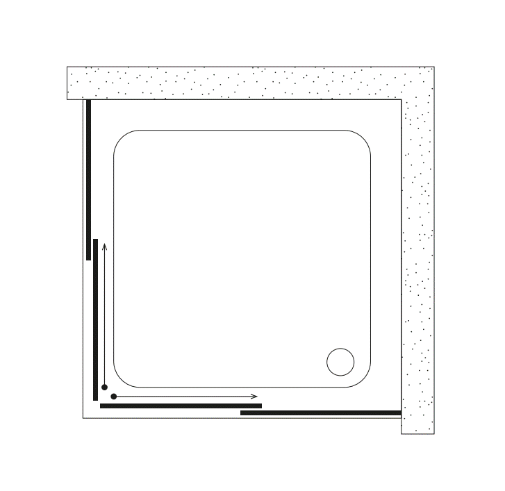 SHOWER Shower Vega 85x85 2 Sabit 2 Kayar Köşe Girişli Duş Kabini